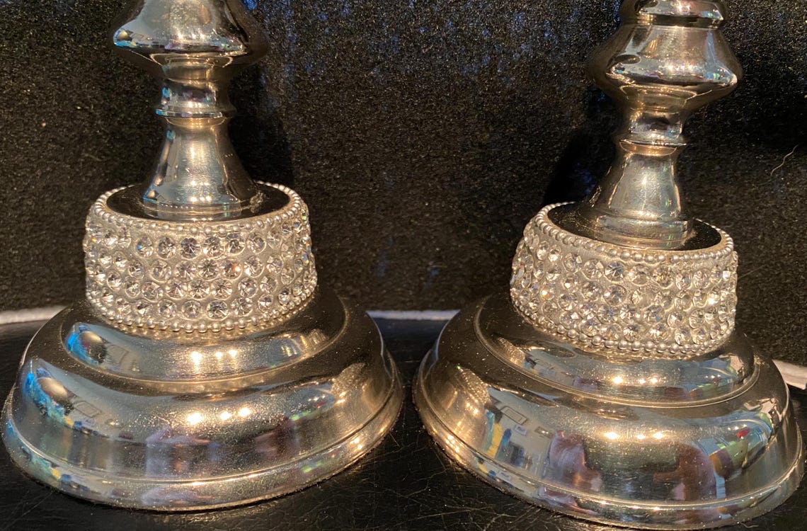 Silver Color Candlesticks, Unique, Fancy - Etsy