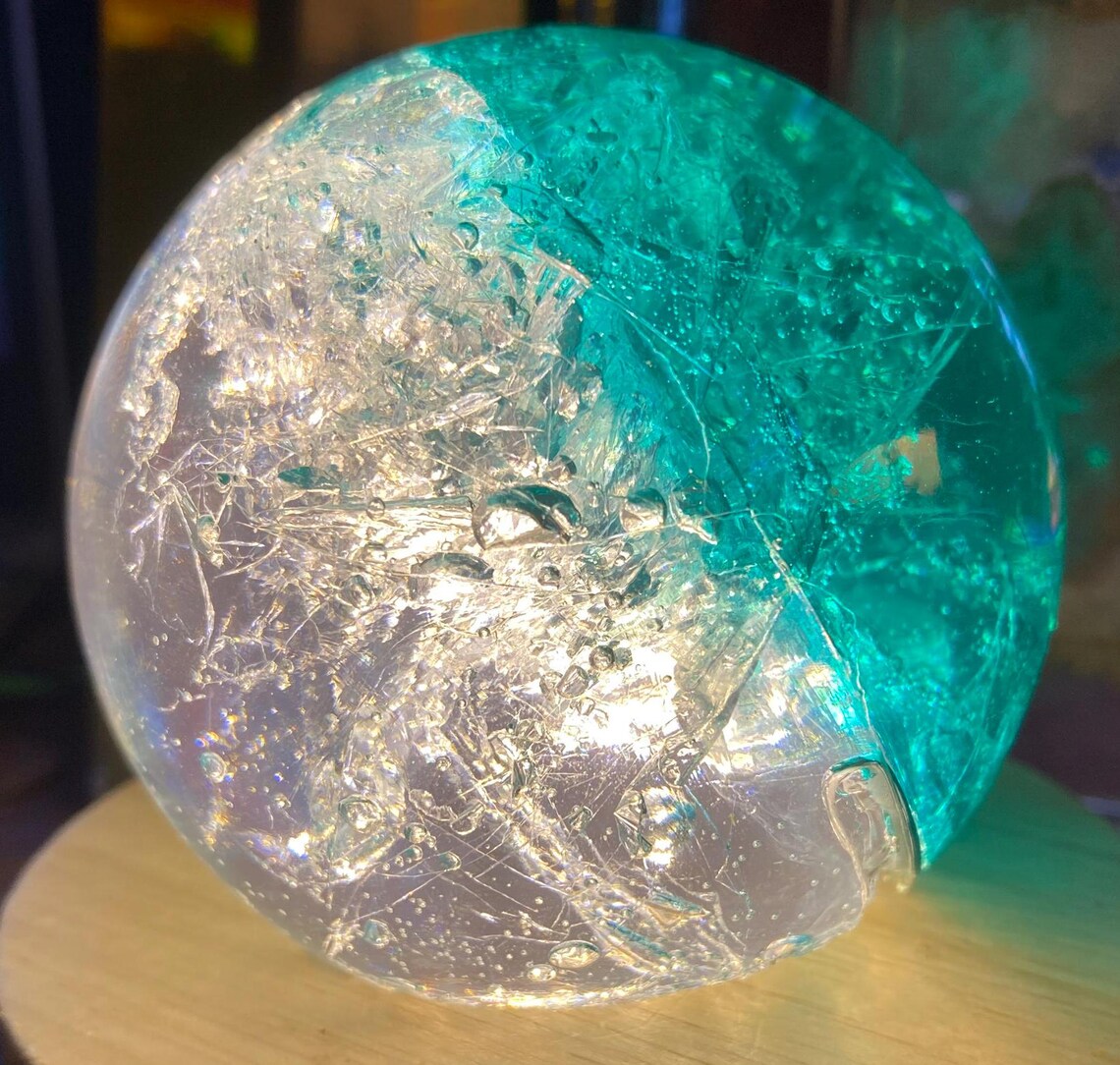 Crystal Ball, Green and Clear, With LED Base - Etsy