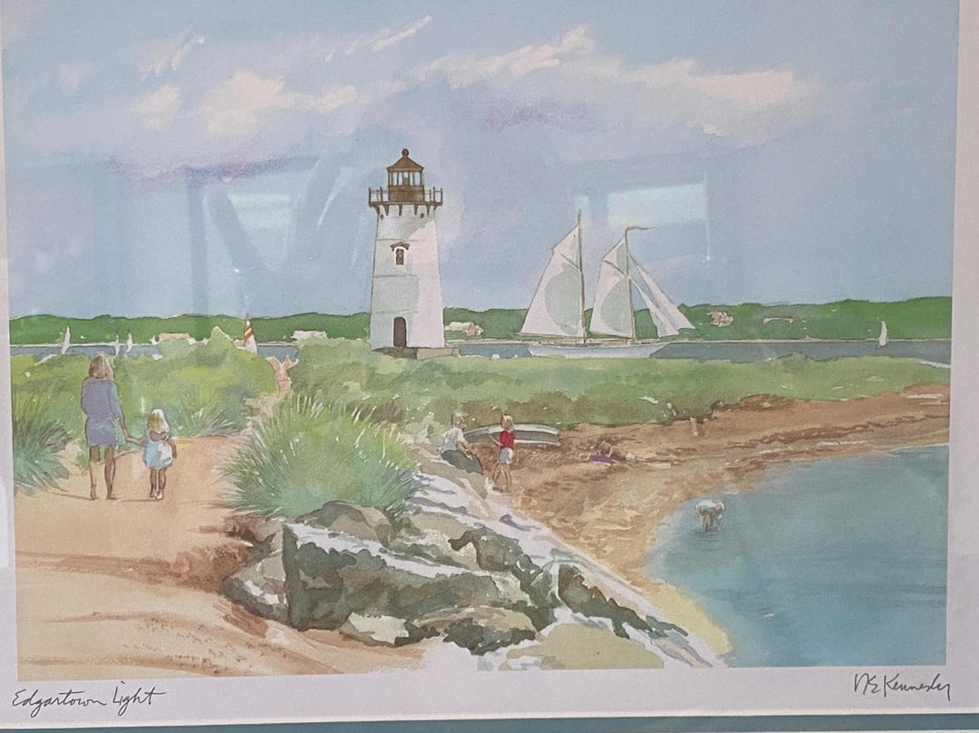 Watercolor by RE Kennedy, Lighthouse - Etsy