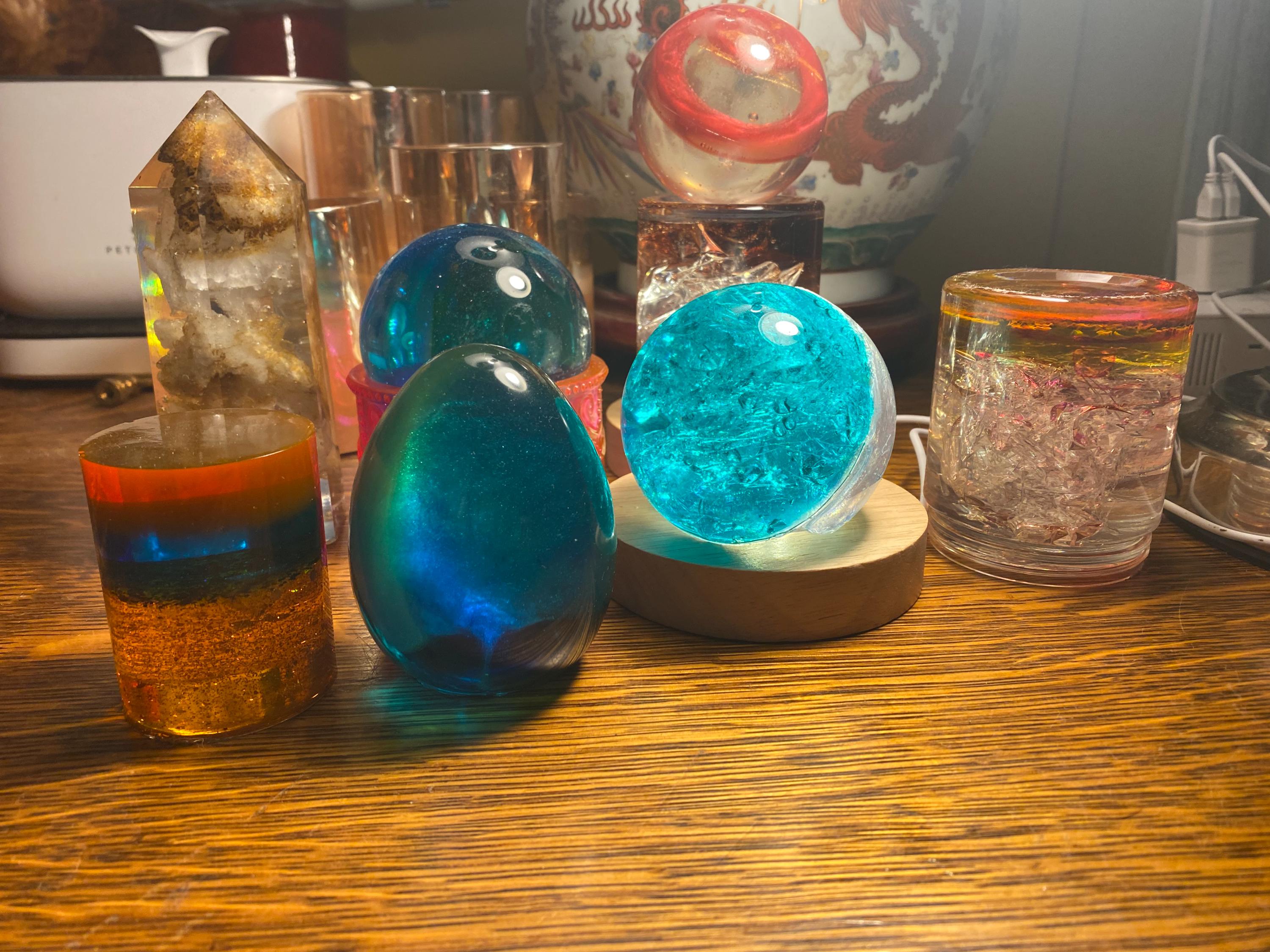 Multi Color, Crystal Ball Lamp Set in Red Base - Etsy