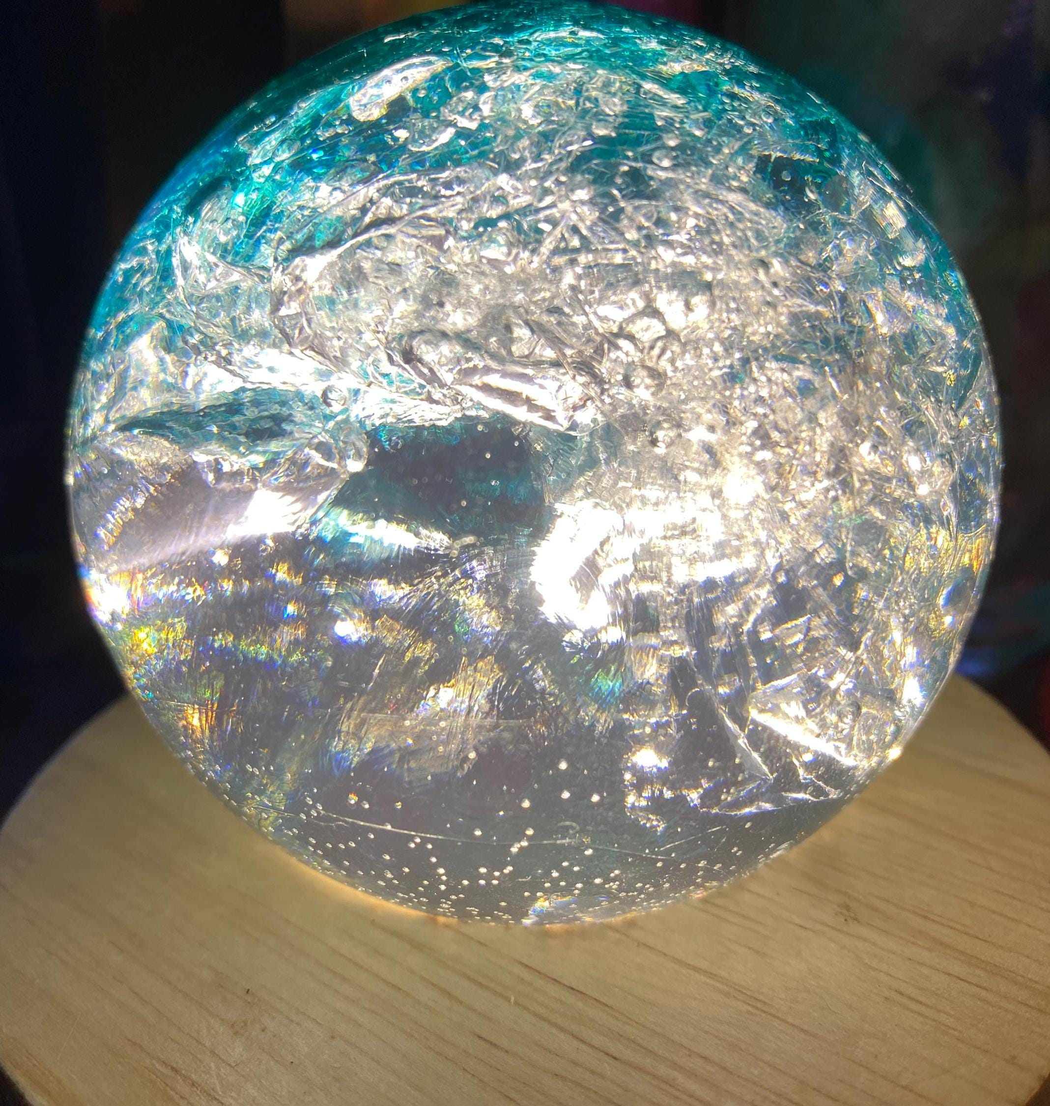 Crystal Ball, Green and Clear, With LED Base - Etsy