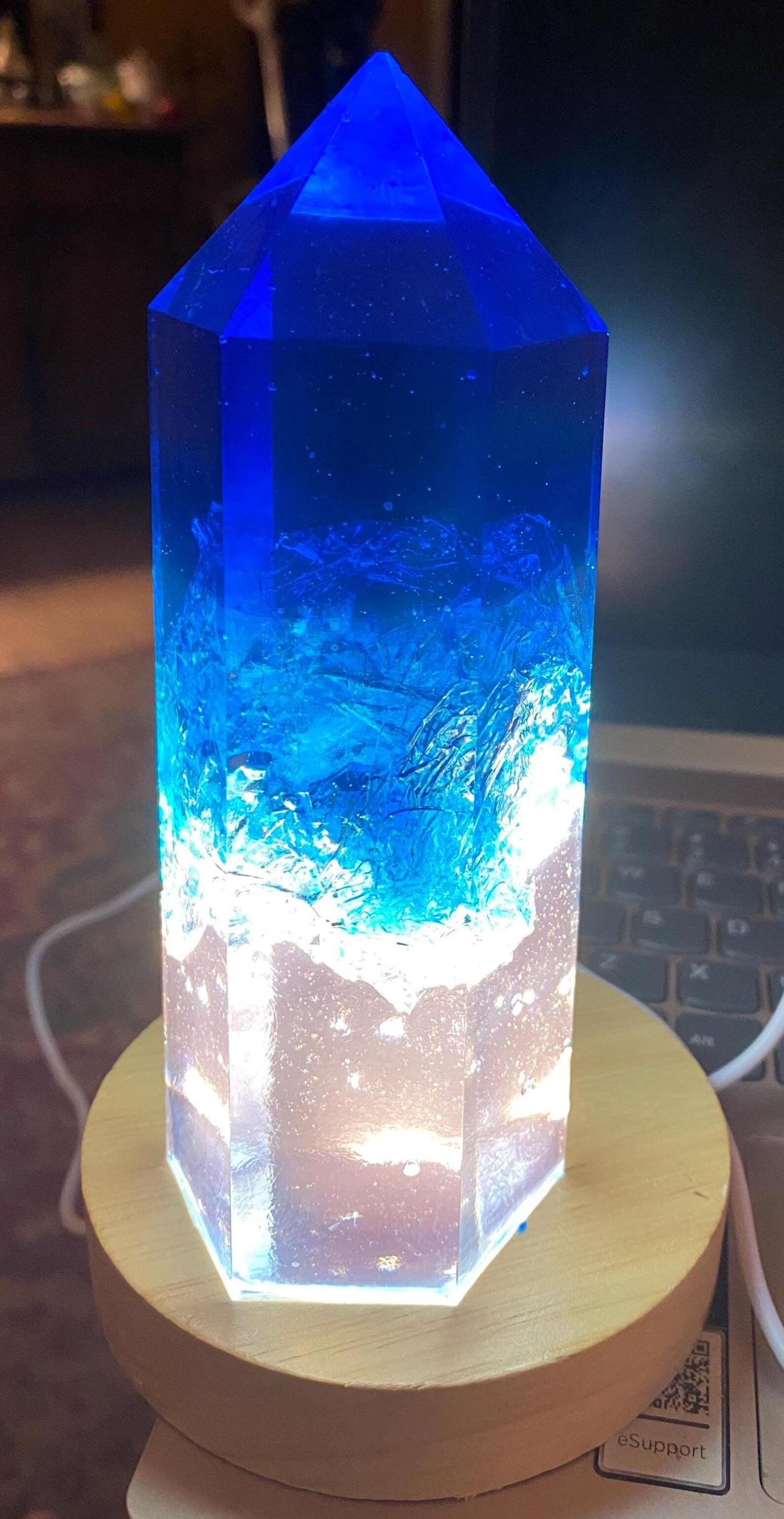 Unique Blue Crystal Tower Light, Hand Made by Local Artisan - Etsy