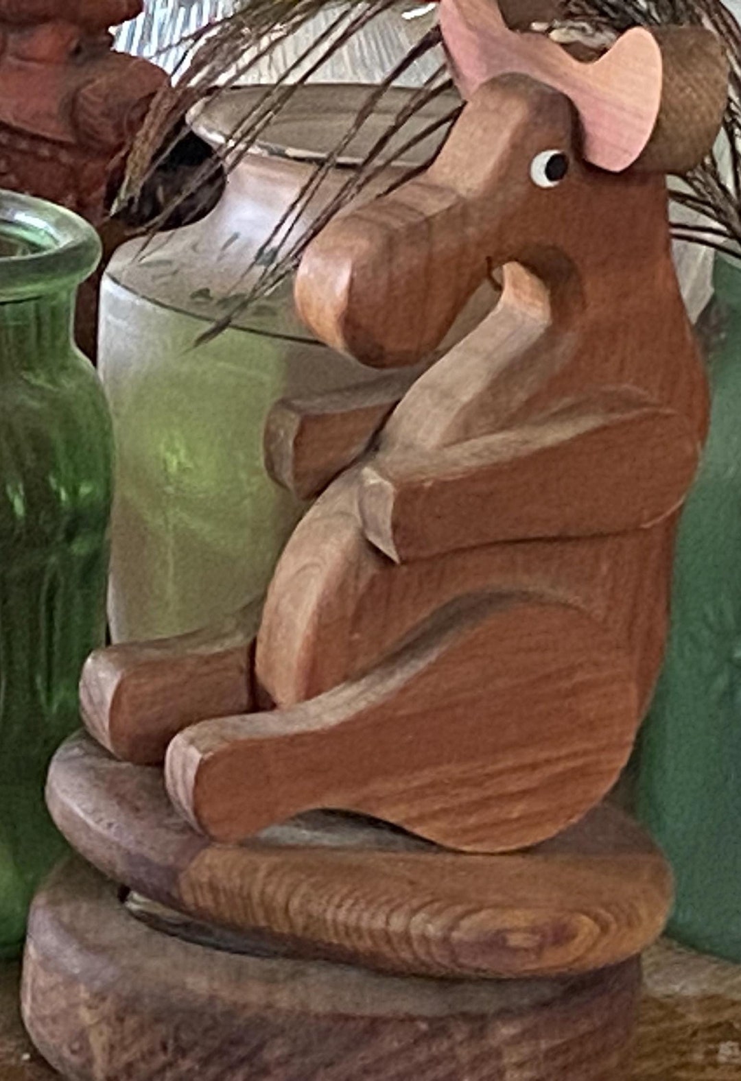 Vintage Musical Wooden Moose Toy - Etsy
