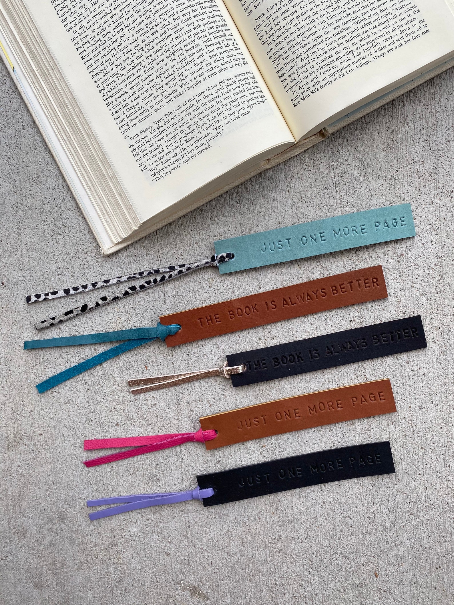 Hand stamped Leather Bookmark | Etsy