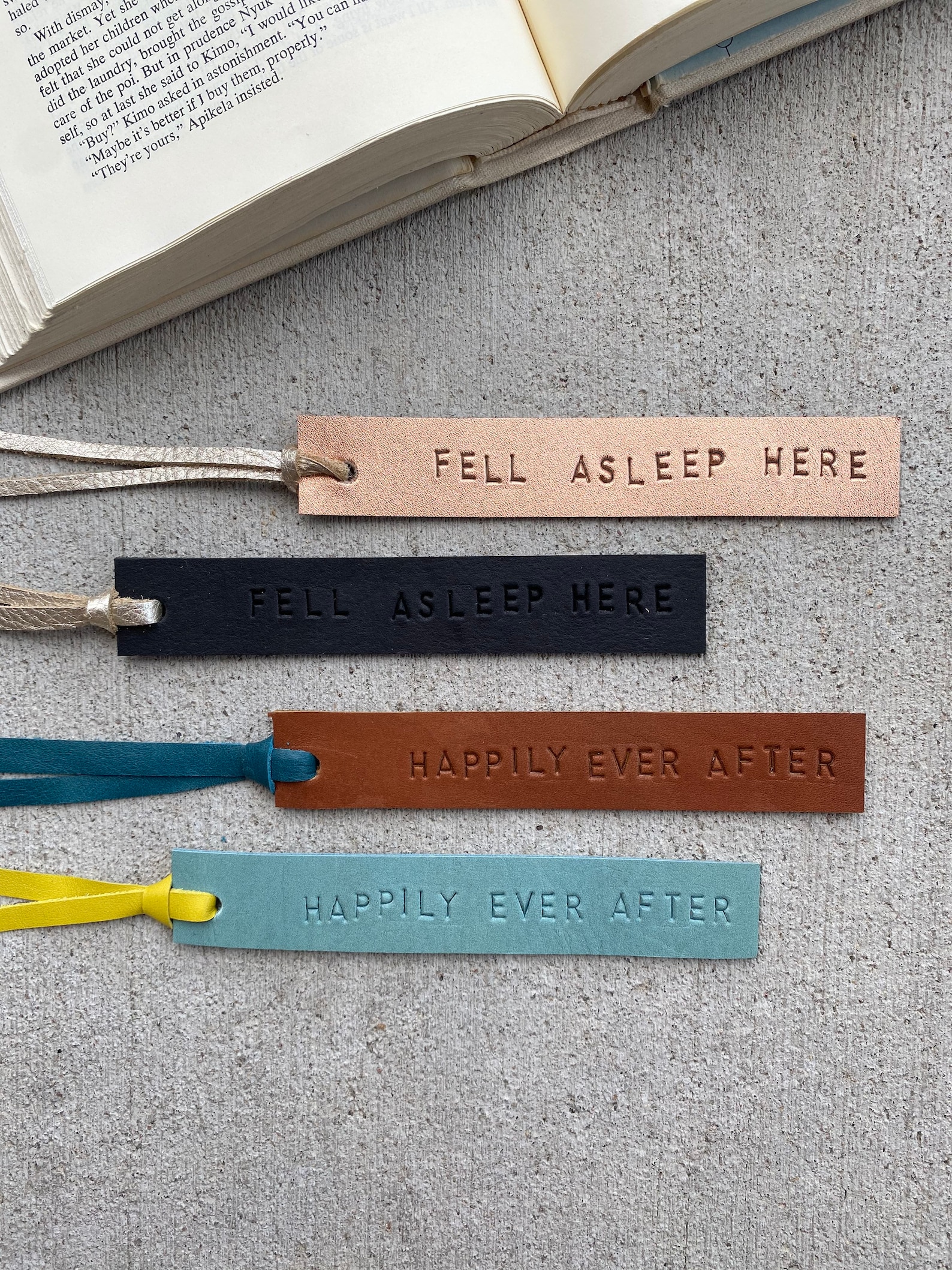 Hand stamped Leather Bookmark | Etsy