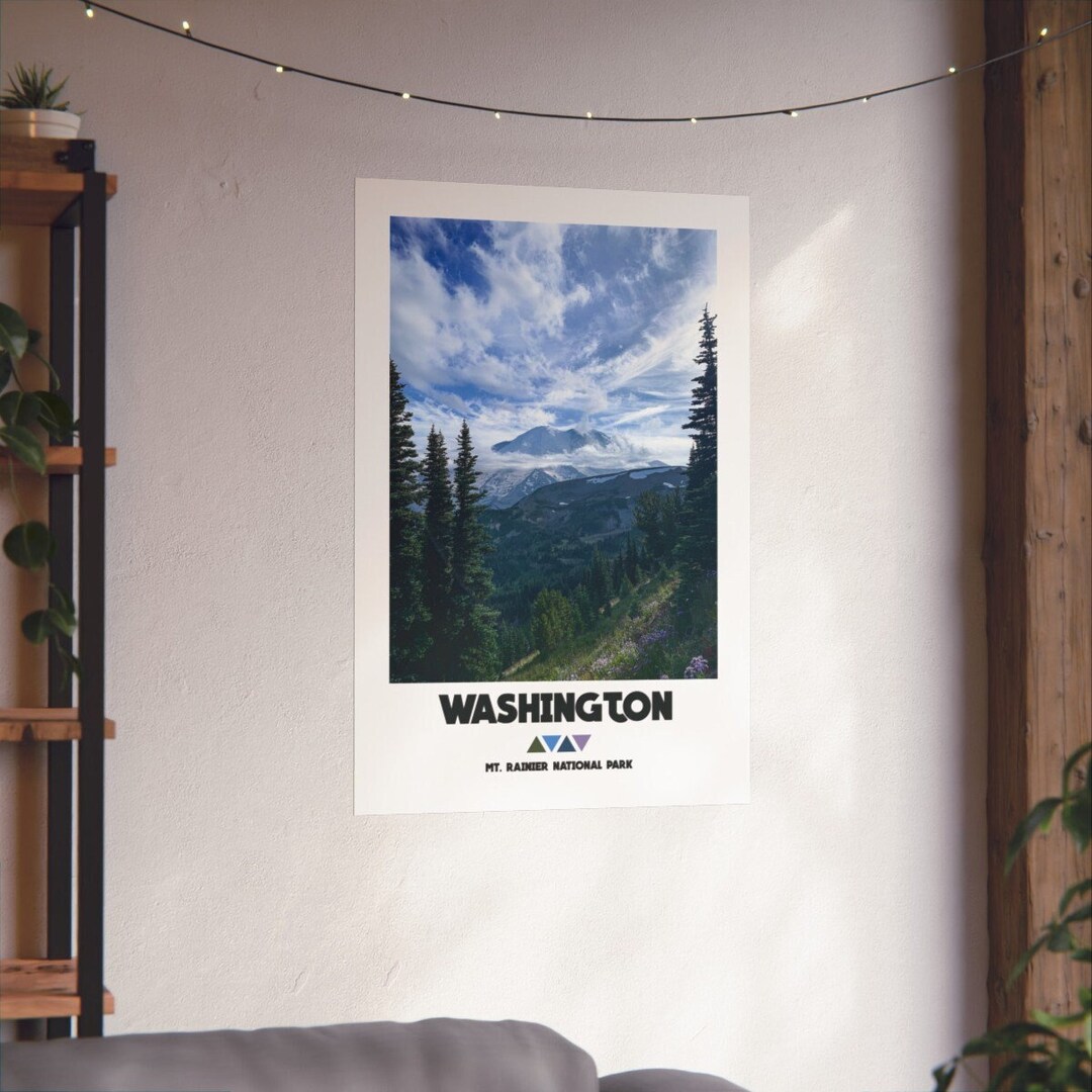 Mount Rainier National Park, Washington Digital Print, Hiking and ...
