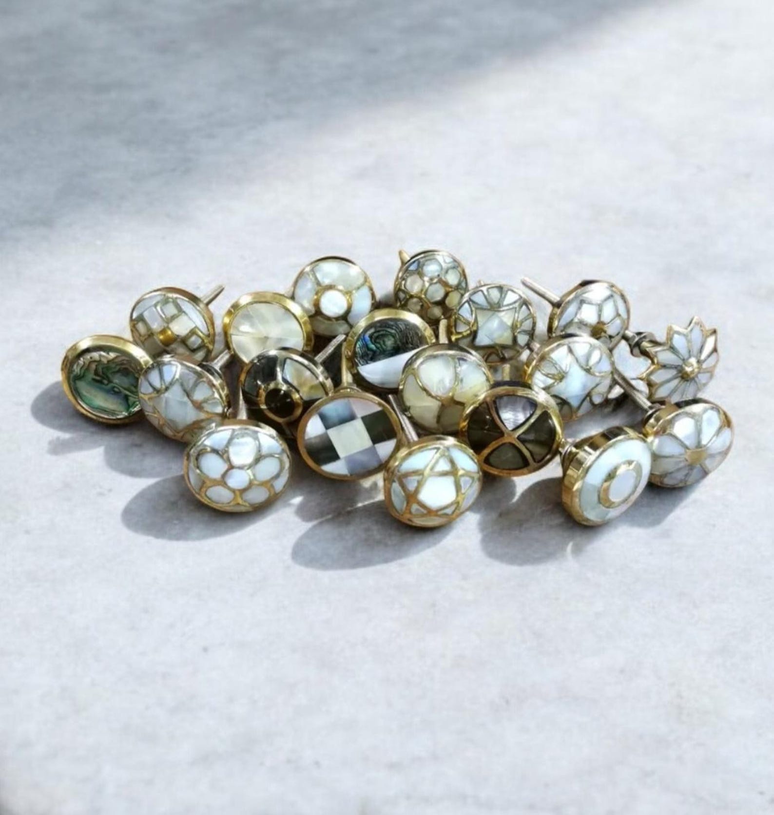 Mother of Pearl & Brass Opulence Handle Eastern Inspired Gold and Ivory ...