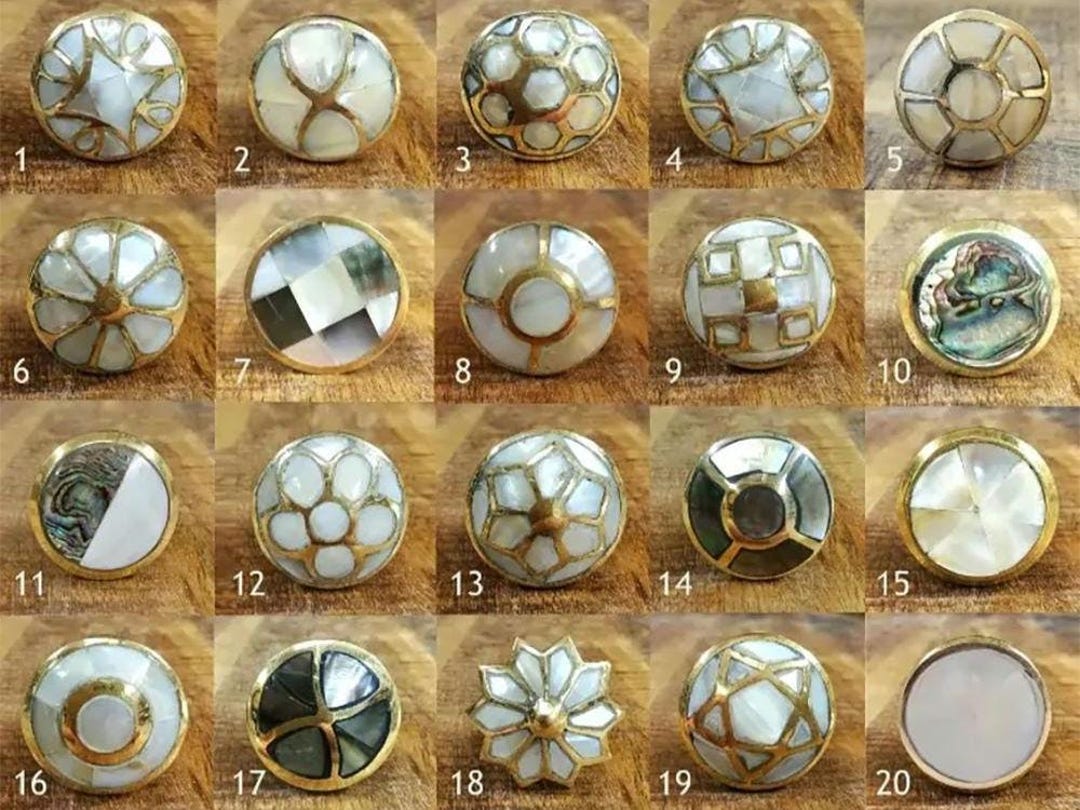 Mother of Pearl & Brass Opulence Handle Eastern Inspired Gold and Ivory ...