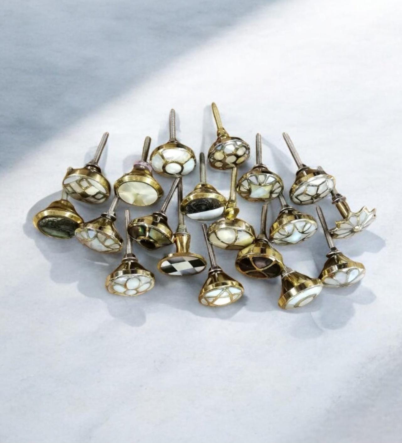 Mother of Pearl & Brass Opulence Handle Eastern Inspired Gold and Ivory ...