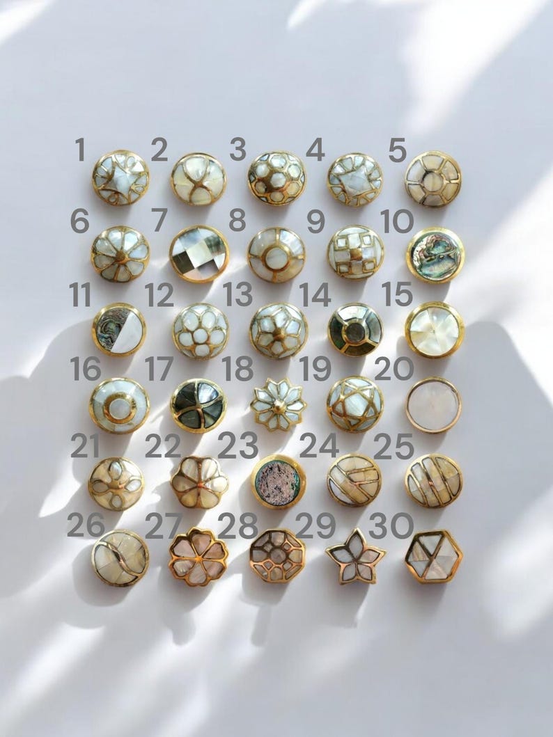 Mother of Pearl & Brass Opulence Handle Eastern Inspired Gold and Ivory ...