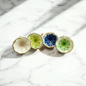 Vibrant Colorful Ceramic Cabinet Knob | Unique Crackle Glaze Drawer ...