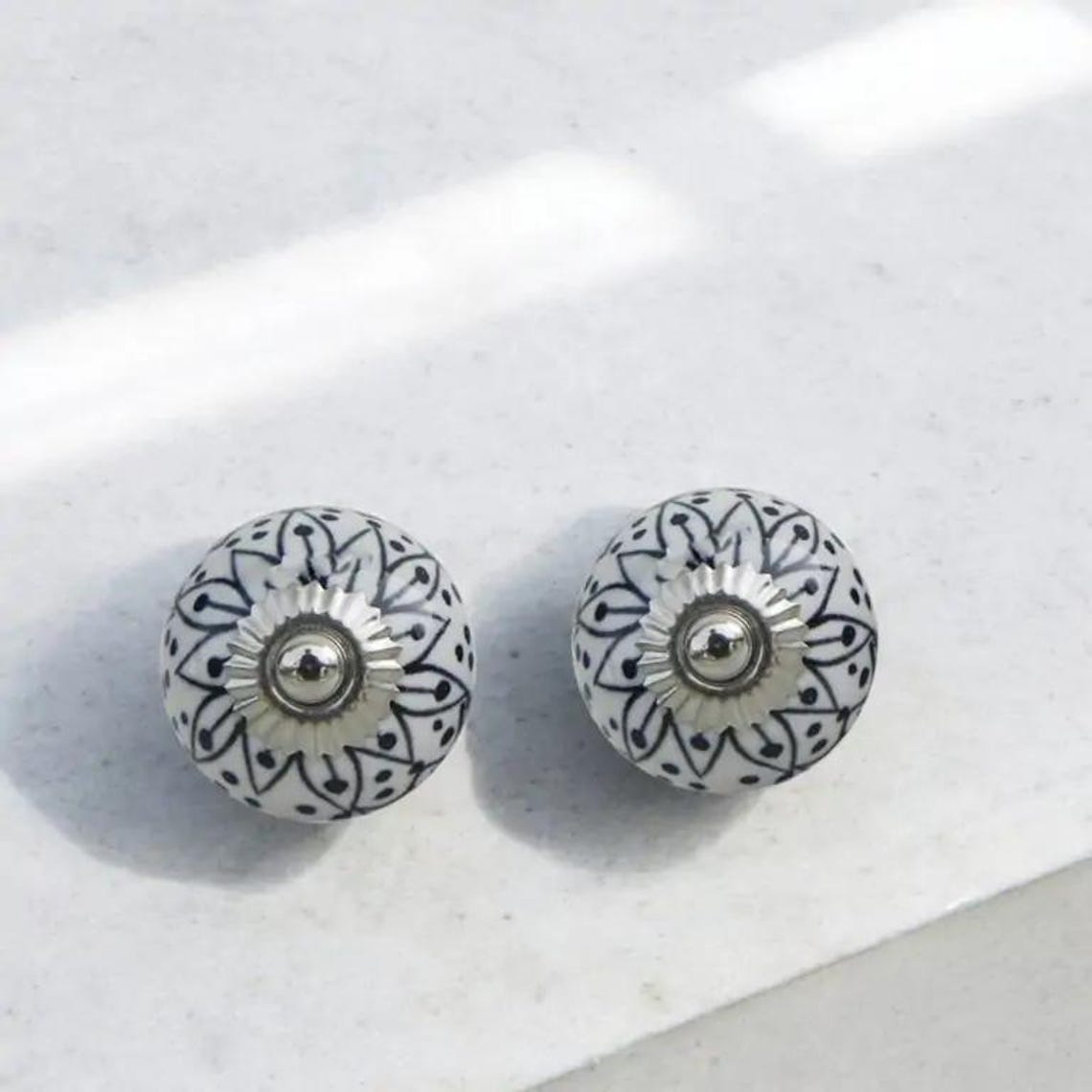 Decorative Ceramic Cabinet Knobs | Vintage Style Black, White, Cream ...