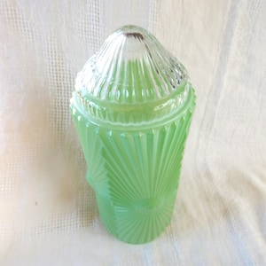 Vintage Art Deco Torpedo Lamp Shade/ Jade Green/ Pressed Glass - Etsy