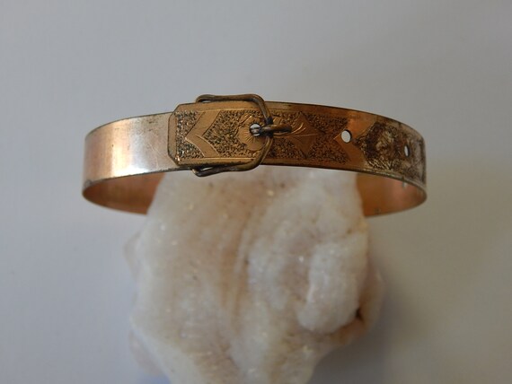 Victorian Buckle Bracelet/ Stamped Design/ Buckle Cla… - Gem