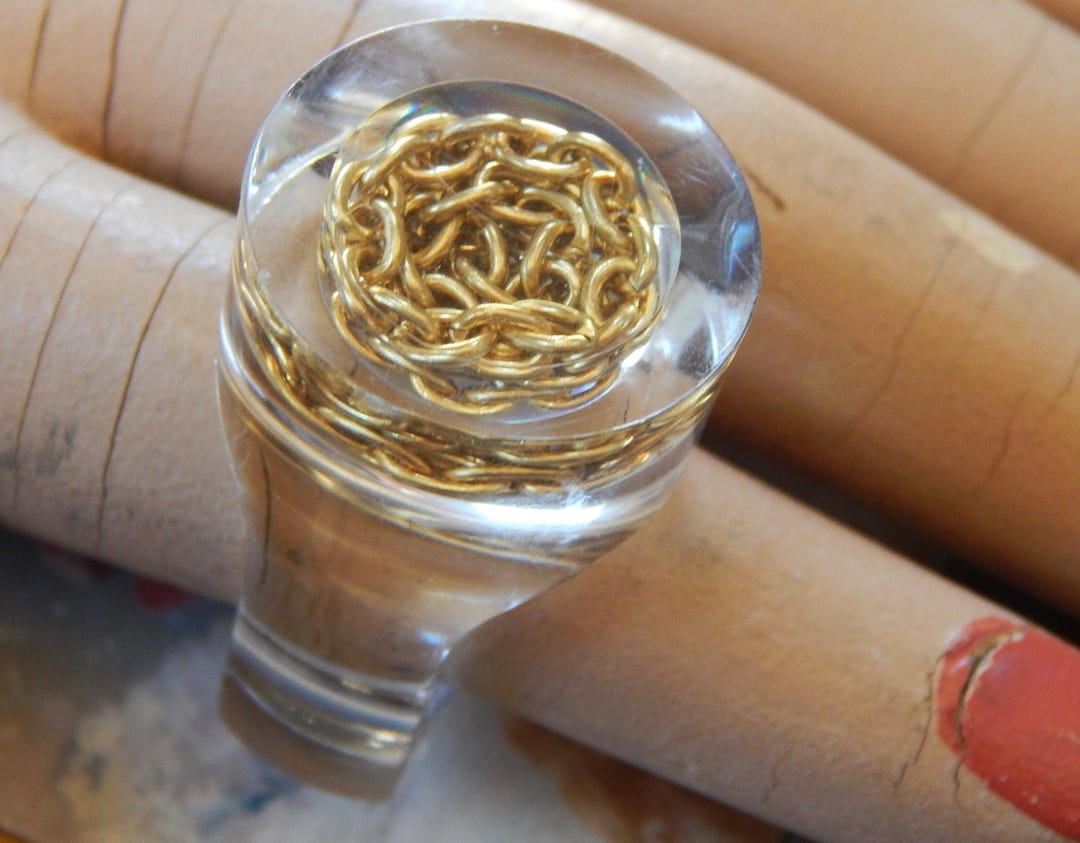 Vintage Statement Ring/ Clear Lucite/ Sweden SIV Lagerstrum/ 1967-1975 ...