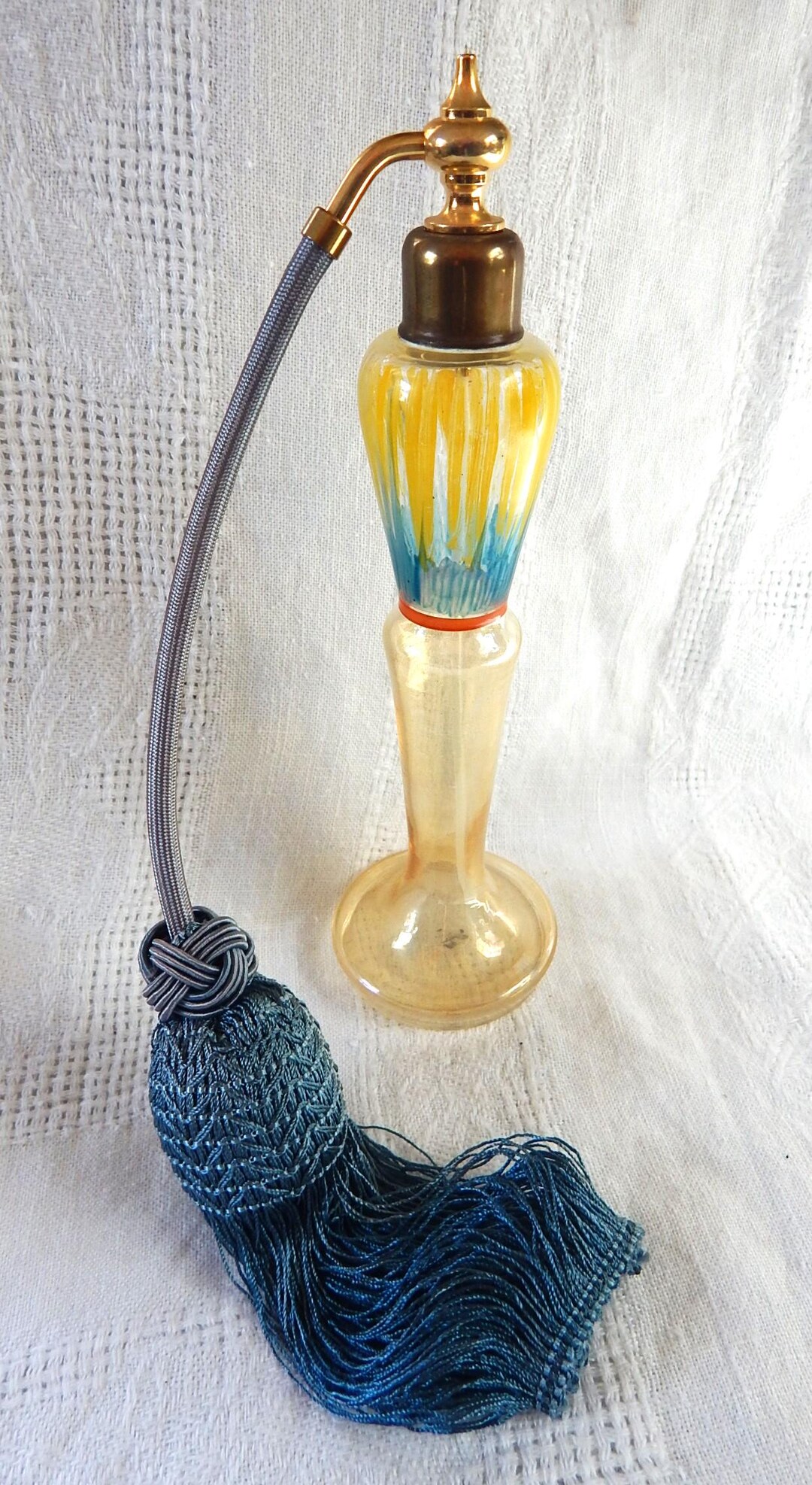 Art Deco Painted Glass Atomizer/ Unmarked/ Fancy Squeezable Bulb - Etsy
