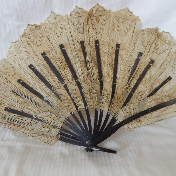 Carved Bone Fan - Etsy