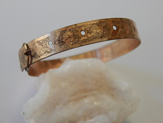 Victorian Buckle Bracelet/ Stamped Design/ Buckle Cla… - Gem
