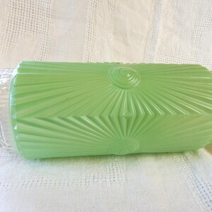 Vintage Art Deco Torpedo Lamp Shade/ Jade Green/ Pressed Glass - Etsy