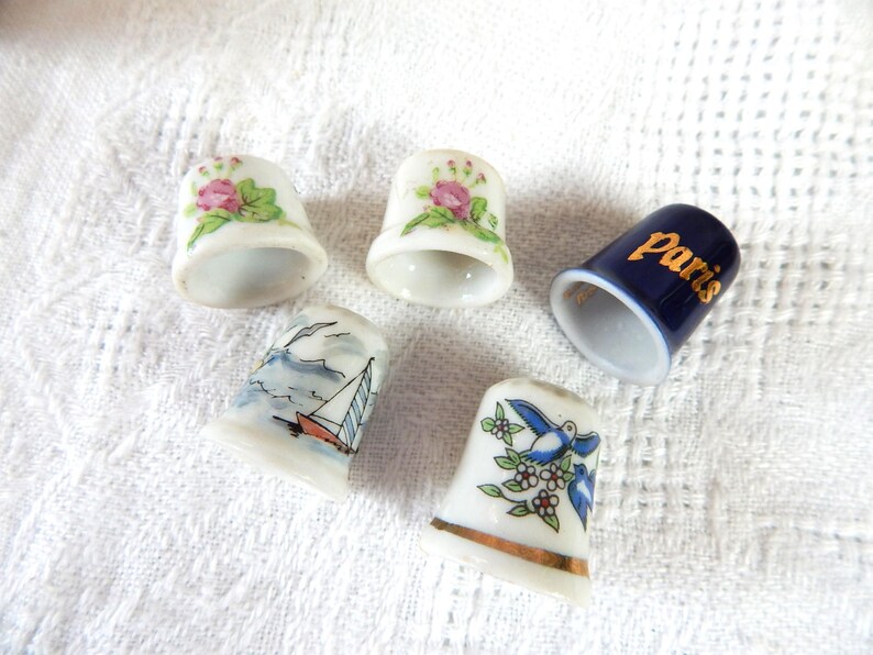 Assorted Thimbles/ Vintage Crochet Needle Holder/ Austria Thread Case ...
