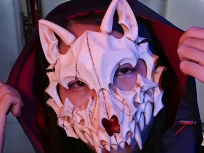 Halloween Skull Dragon Mask Skeleton Half Face Mask for Cosplay, Dance ...