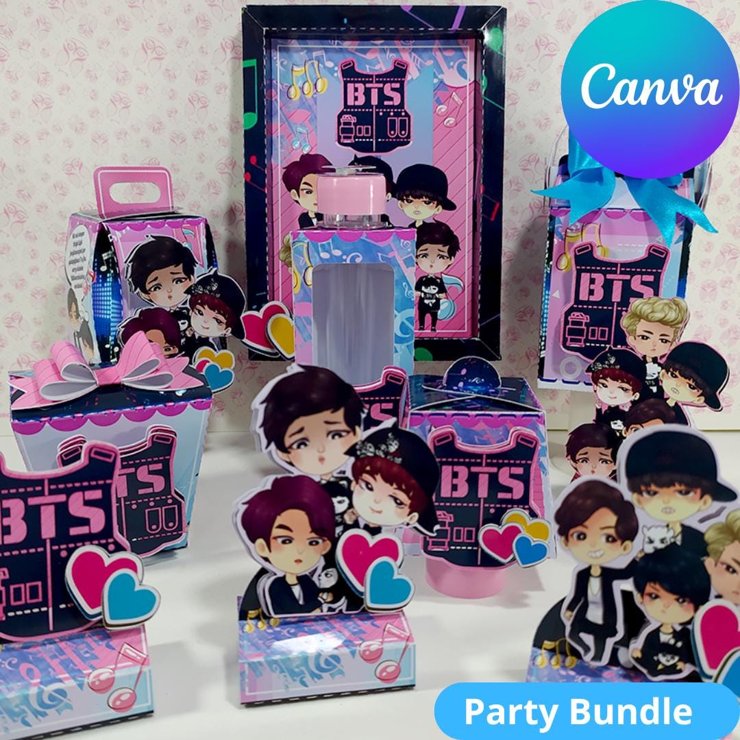 Personalized BTS Kpop Party Package - Editable BTS Kpop Birthday Bundle ...