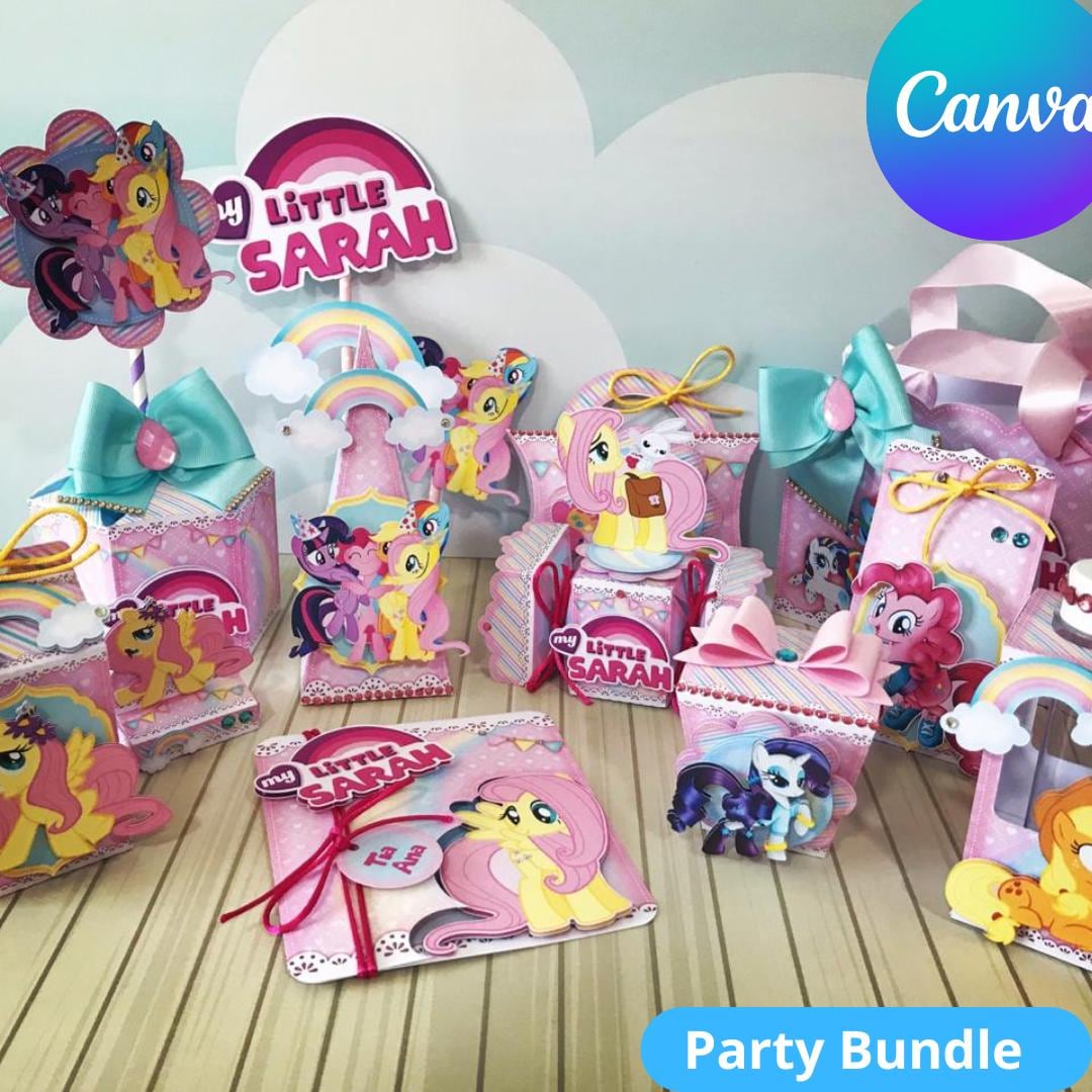 Personalized My Little Pony Party Package - Editable My Little Pony ...