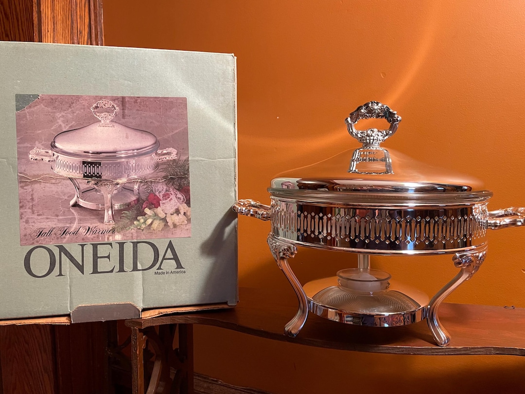 Vintage Never Used Oneida Silver-plate Covered Food Warmer With ...