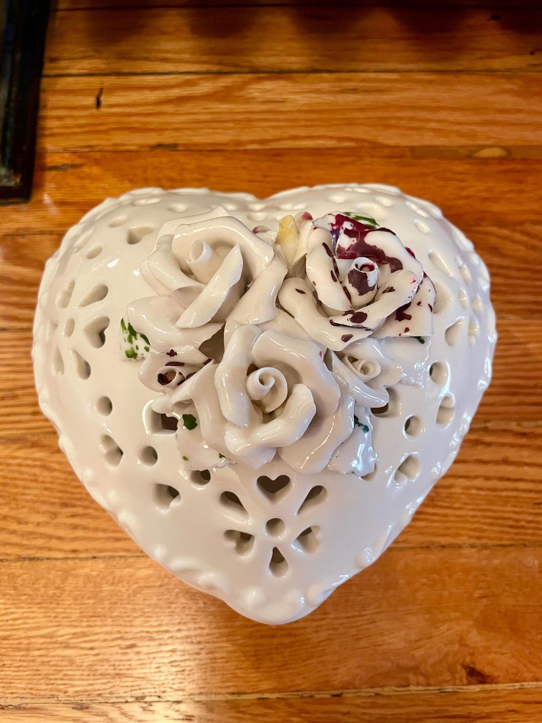 Shabby Chic Heart Shape Keepsake Box - Etsy