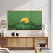 Frame TV Art Green Tonal Palette Screen Display, Sunset and Mountains ...