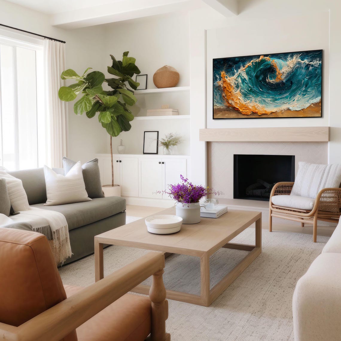 Frame TV Impasto 3d Texture Screen Image for Samsung Television, Moody ...