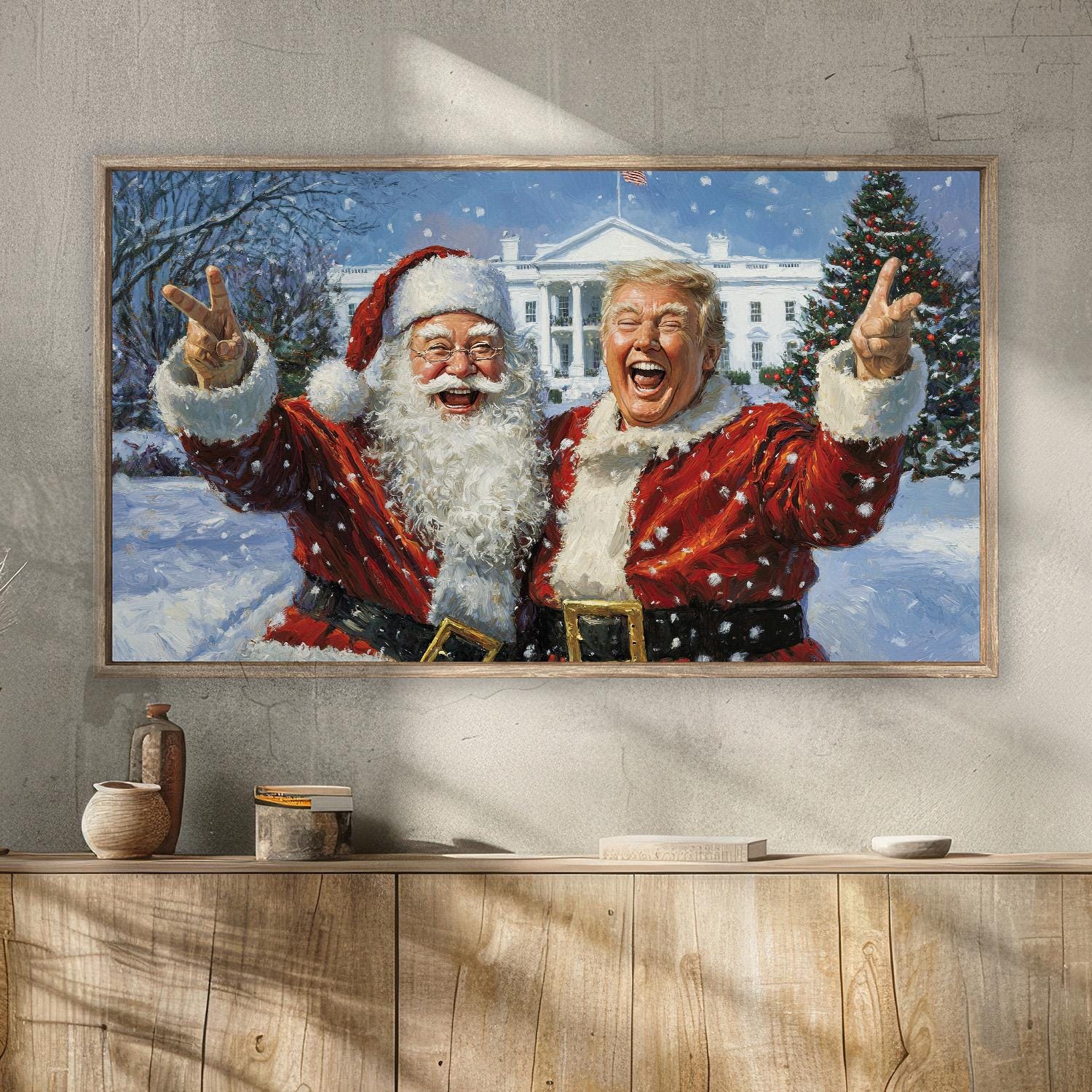 Donald Trump With Santa Claus Frame TV Art for Samsung Television ...