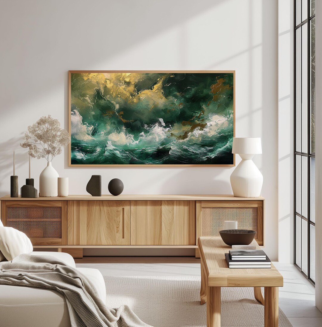 Frame TV Sea Foam Ocean Waves Dramatic Samsung Television Picture, Dark ...