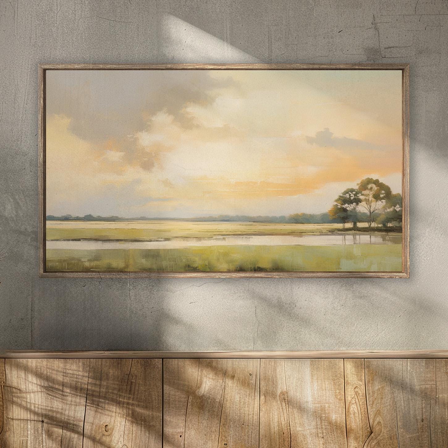 Frame TV Green Landscape for Samsung Television, Olive Green Earthy ...