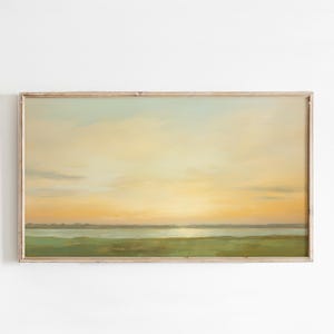 Frame TV Sunset Green Landscape for Samsung Television, Green Earthy ...