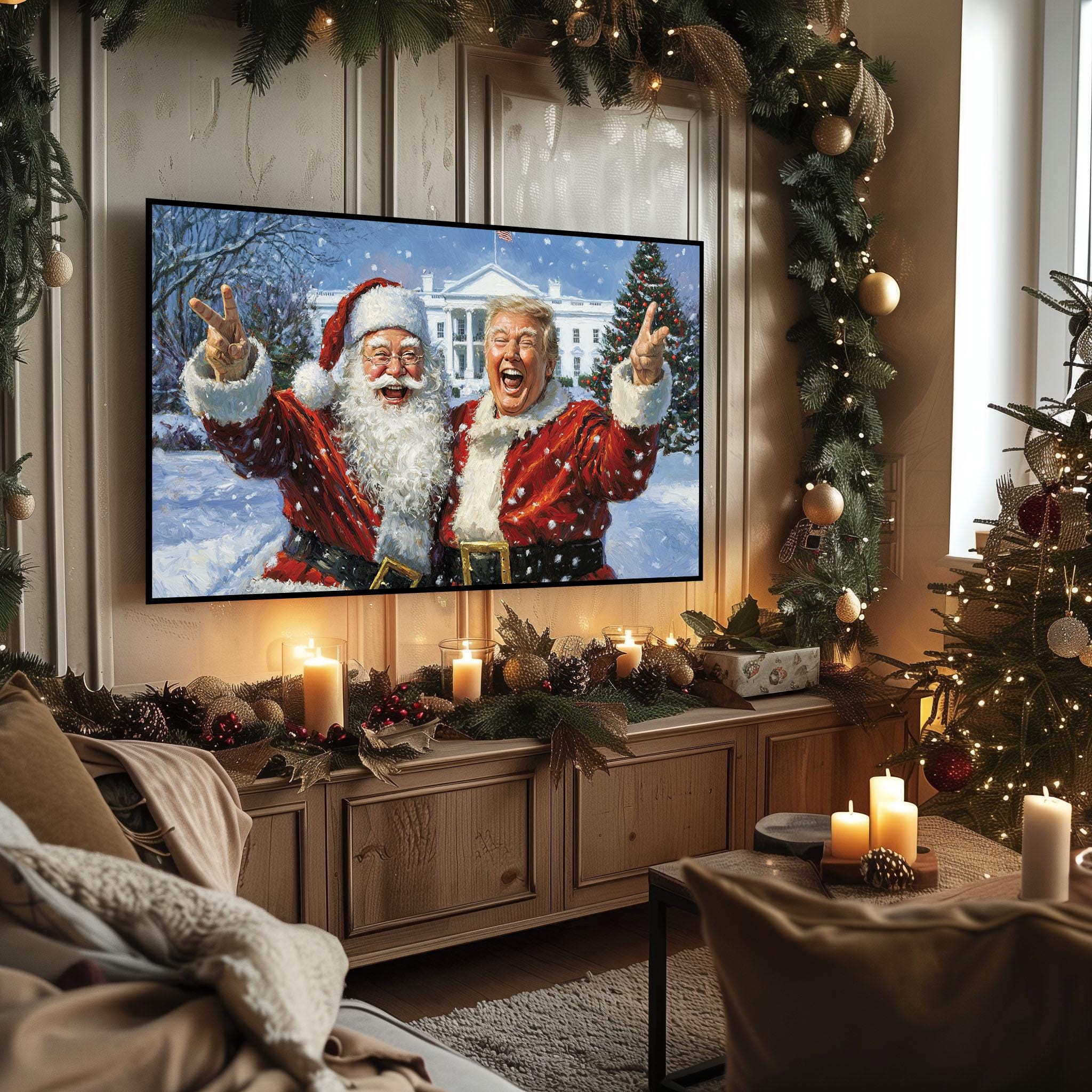 Donald Trump With Santa Claus Frame TV Art for Samsung Television ...