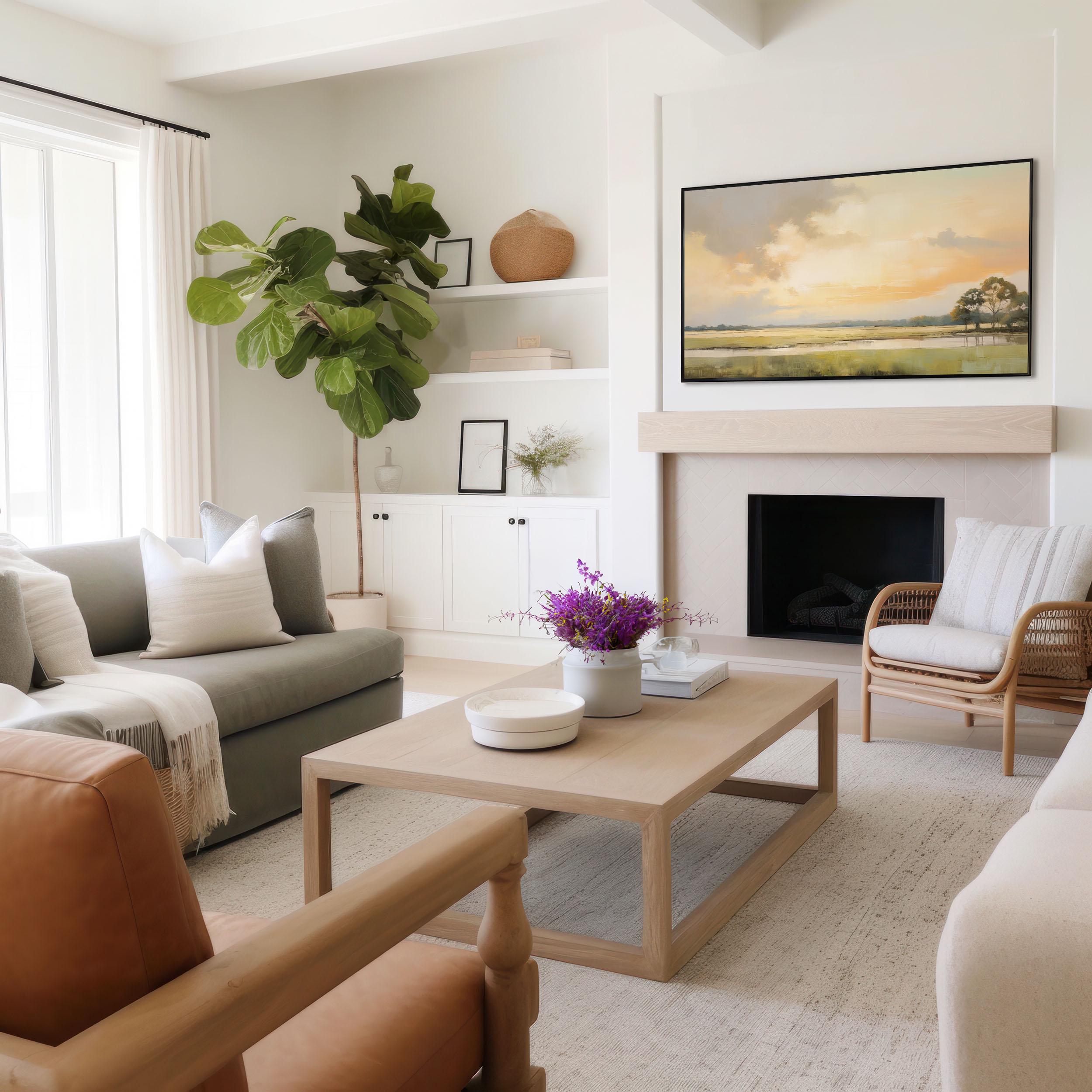 Frame TV Green Landscape for Samsung Television, Olive Green Earthy ...