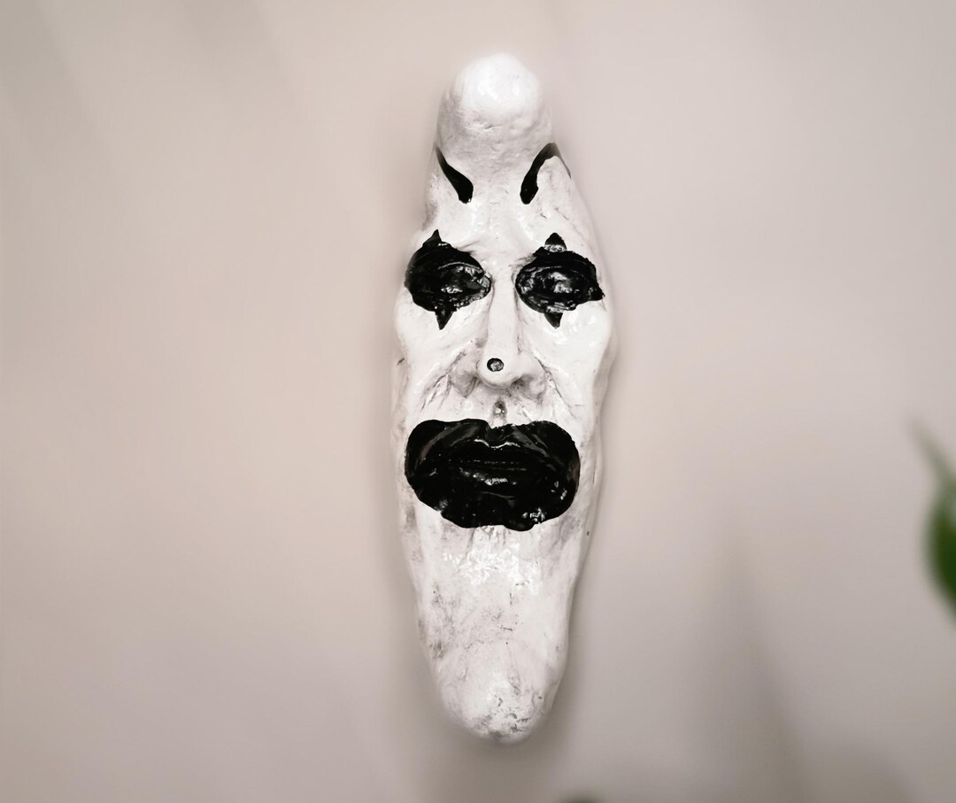 Creepy Terrifier Style Crescent Moon Hand Sculpted Wall Art / Unique ...