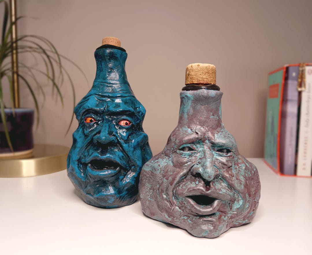 Hand Sculpted Gothic Bottle / Vase : Weird Handmade Oddities, Strange ...