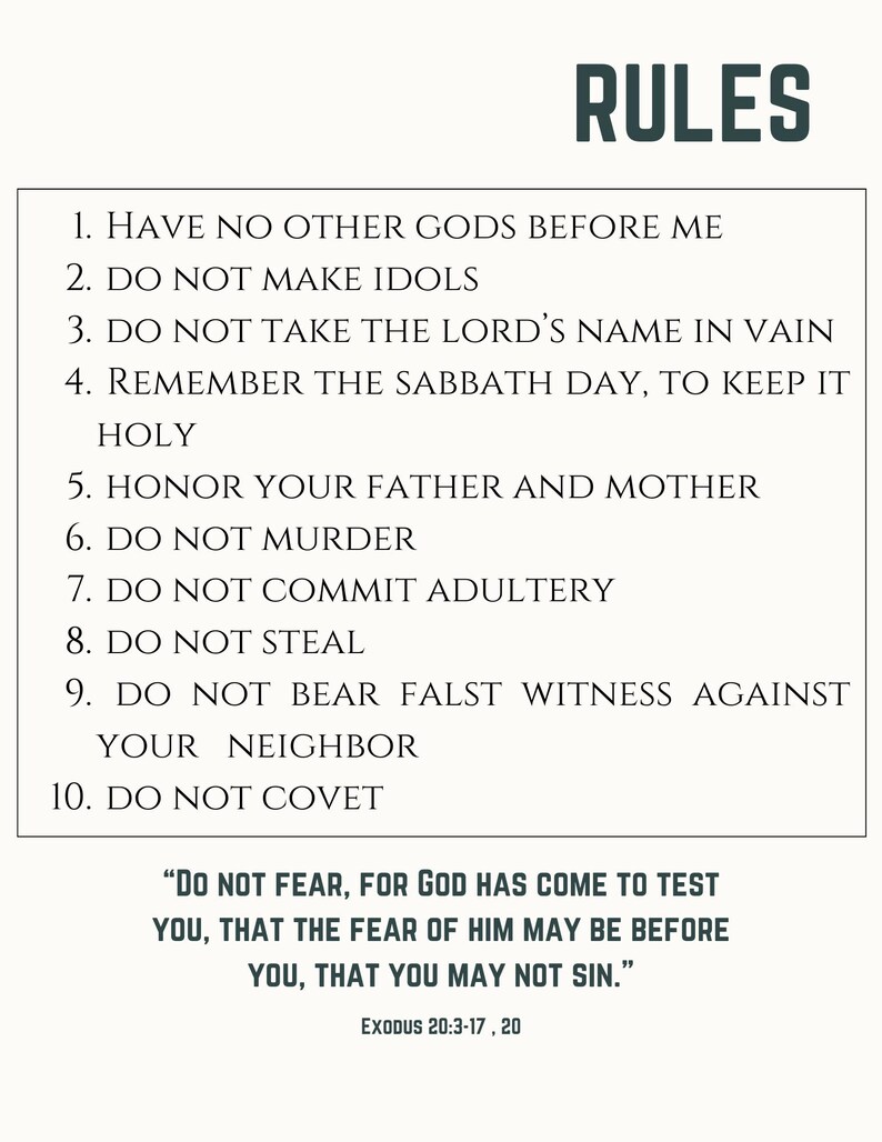 10 Commandments Exodus 20 Etsy