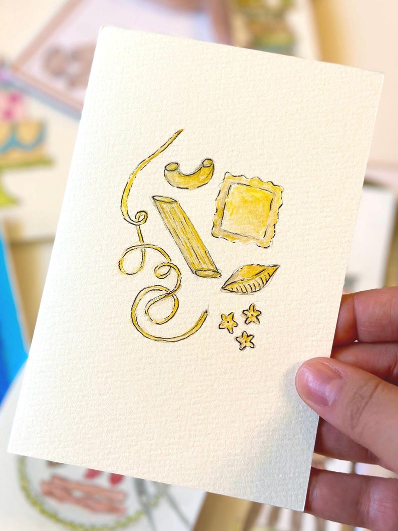 Pasta Card: Homemade Food Art, Blank Inside - Etsy
