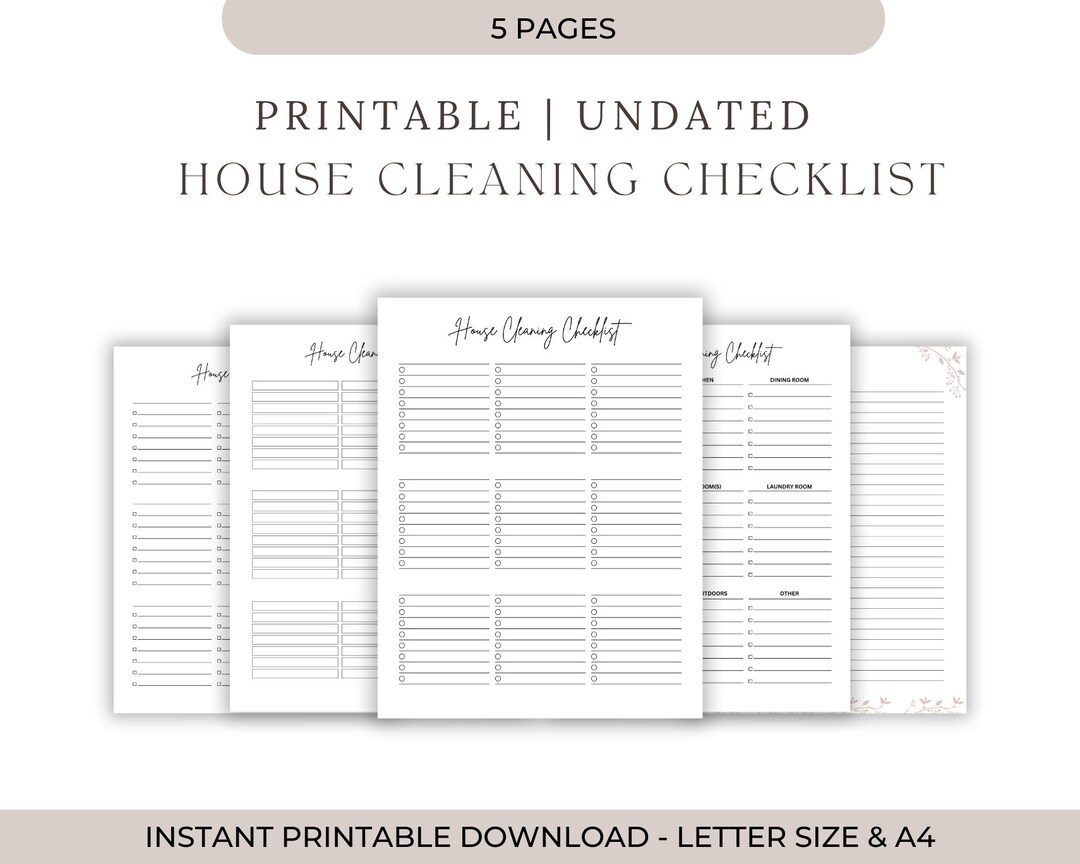 House Cleaning Checklist, Cleaning Schedule, House Chores List, Weekly ...