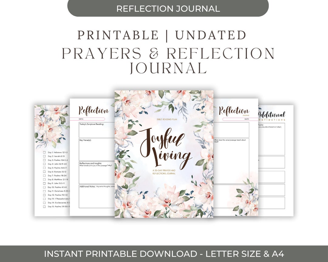 Prayer and Reflection Journal, Prayer Request Planner, Printable Bible ...