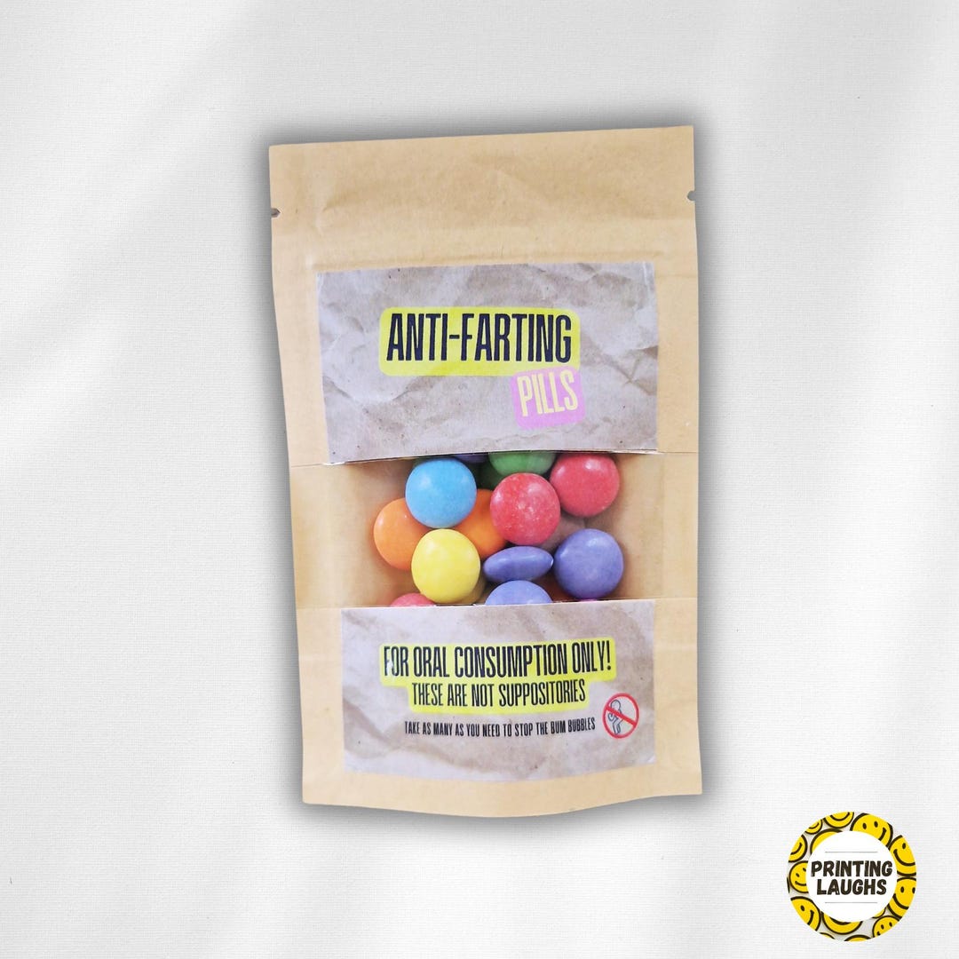 Anti Farting Pills, Novelty Sweet Bag, Joke Gift, Funny, Birthday Gift ...