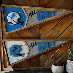 Detroit Lions Wooden Pennant - Etsy
