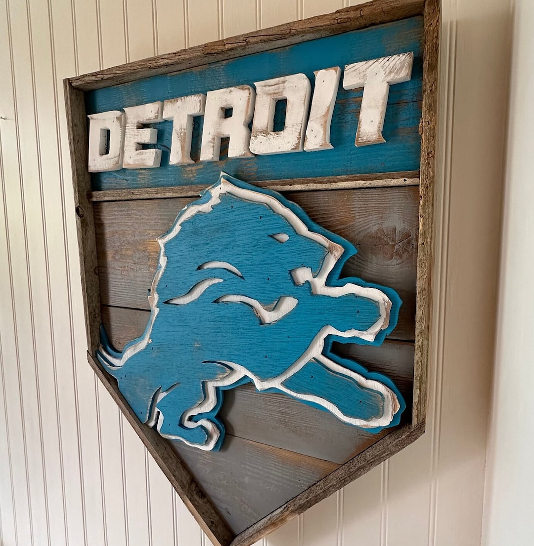 Detroit Lions 3D Wooden Sign - Multiple Color Choices - Etsy