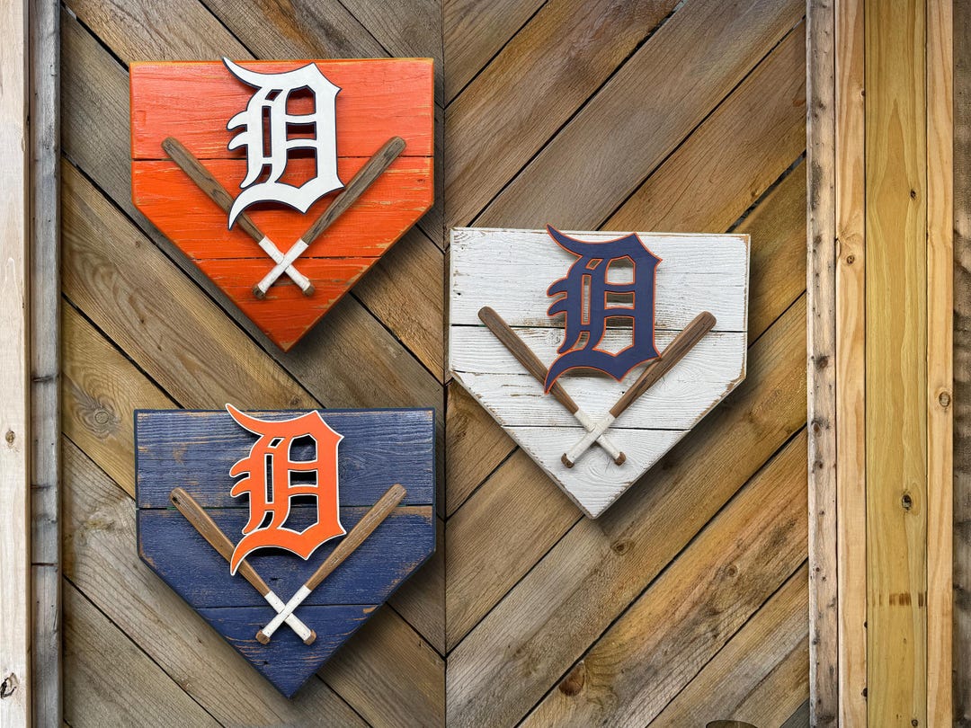 Detroit Tigers Home Plate Wooden Sign - Etsy