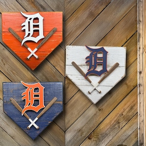 Detroit Tigers Home Plate Wooden Sign - Etsy