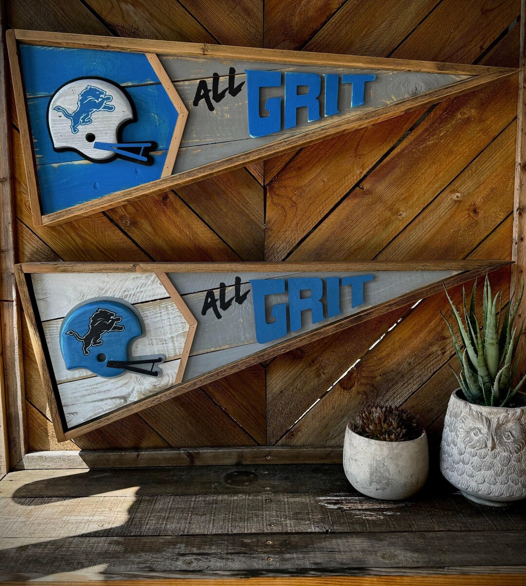 Detroit Lions Wooden Pennant - Etsy