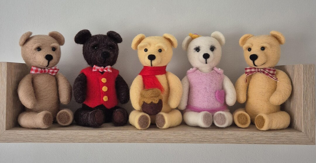 LIMITED EDITION Teddy Collection - Hand Made, Needle Felted From Pure ...